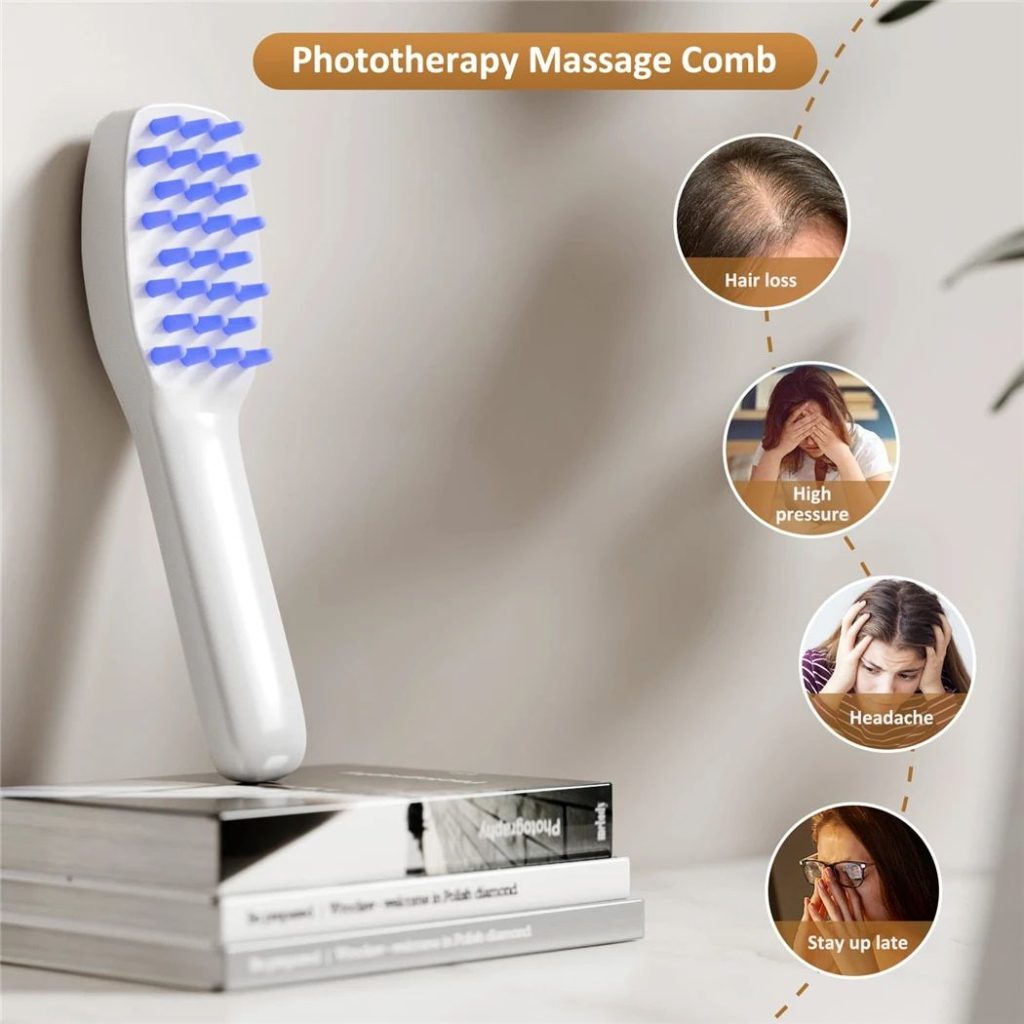 Electric Phototherapy Scalp Massager: Hair Loss Prevention & Blood ...