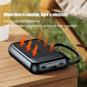 Solar Power Bank 20000mAh with LED Lights & Built-in Cables › Enchanted ...